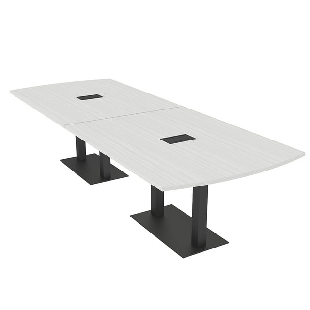 12' Modular Arc Rectangle Conference Table w/Electric And Square Bases ...