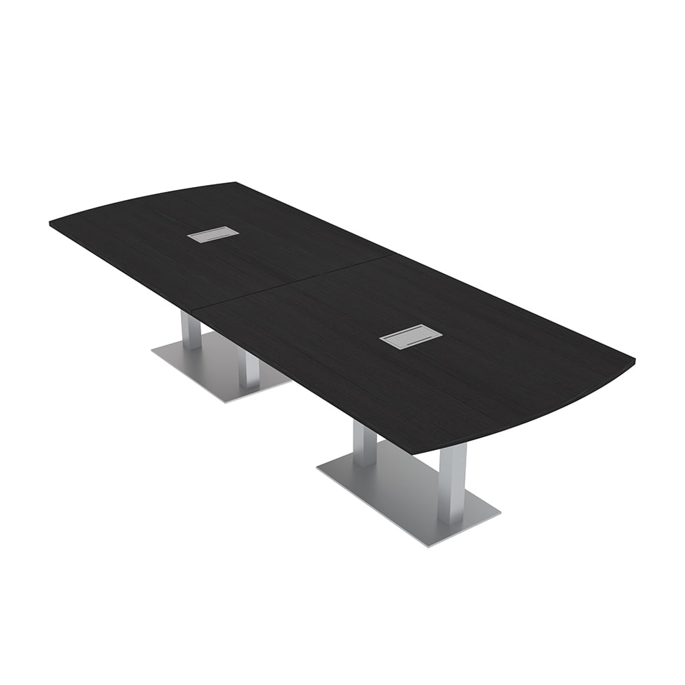 12' Modular Arc Rectangle Conference Table w/Electric And Square Bases ...