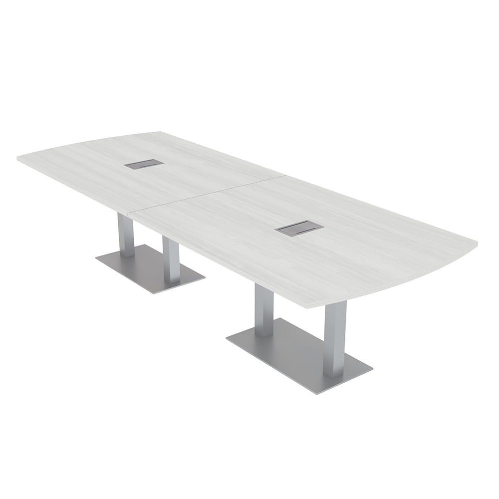 12' Modular Arc Rectangle Conference Table w/Electric And Square Bases ...