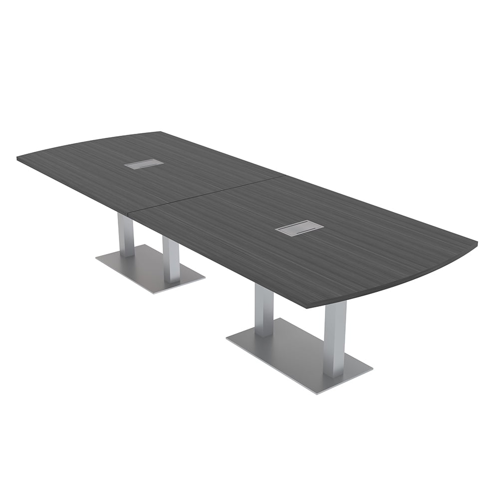 12' Modular Arc Rectangle Conference Table w/Electric And Square Bases ...