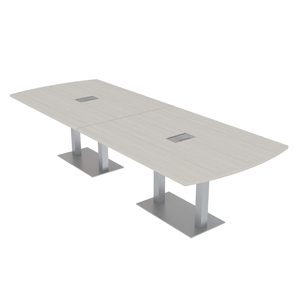 12' Modular Arc Rectangle Conference Table w/Electric And Square Bases ...