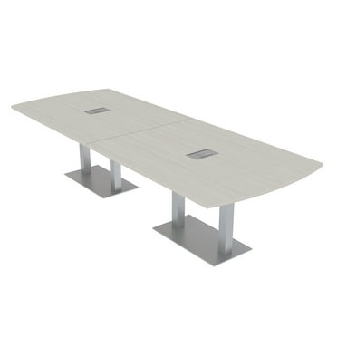10 Foot Arc Rectangle Modular Conference Table Square Bases w/Electric ...