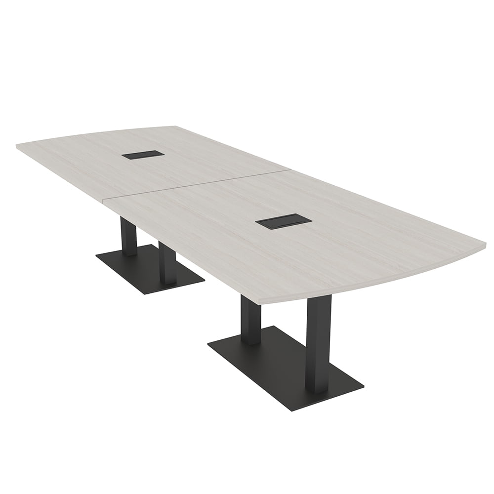 12' Modular Arc Rectangle Conference Table w/Electric And Square Bases ...