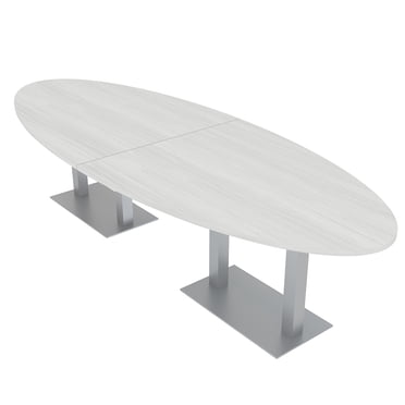 12' Modular Arc Rectangle Conference Table w/Electric And Square Bases ...