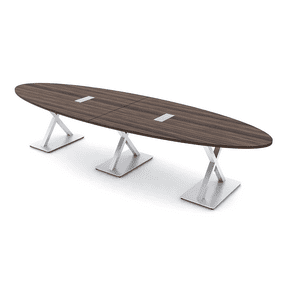 16' Arc Boat Modular Conference Table Black Bases Power And Data ...
