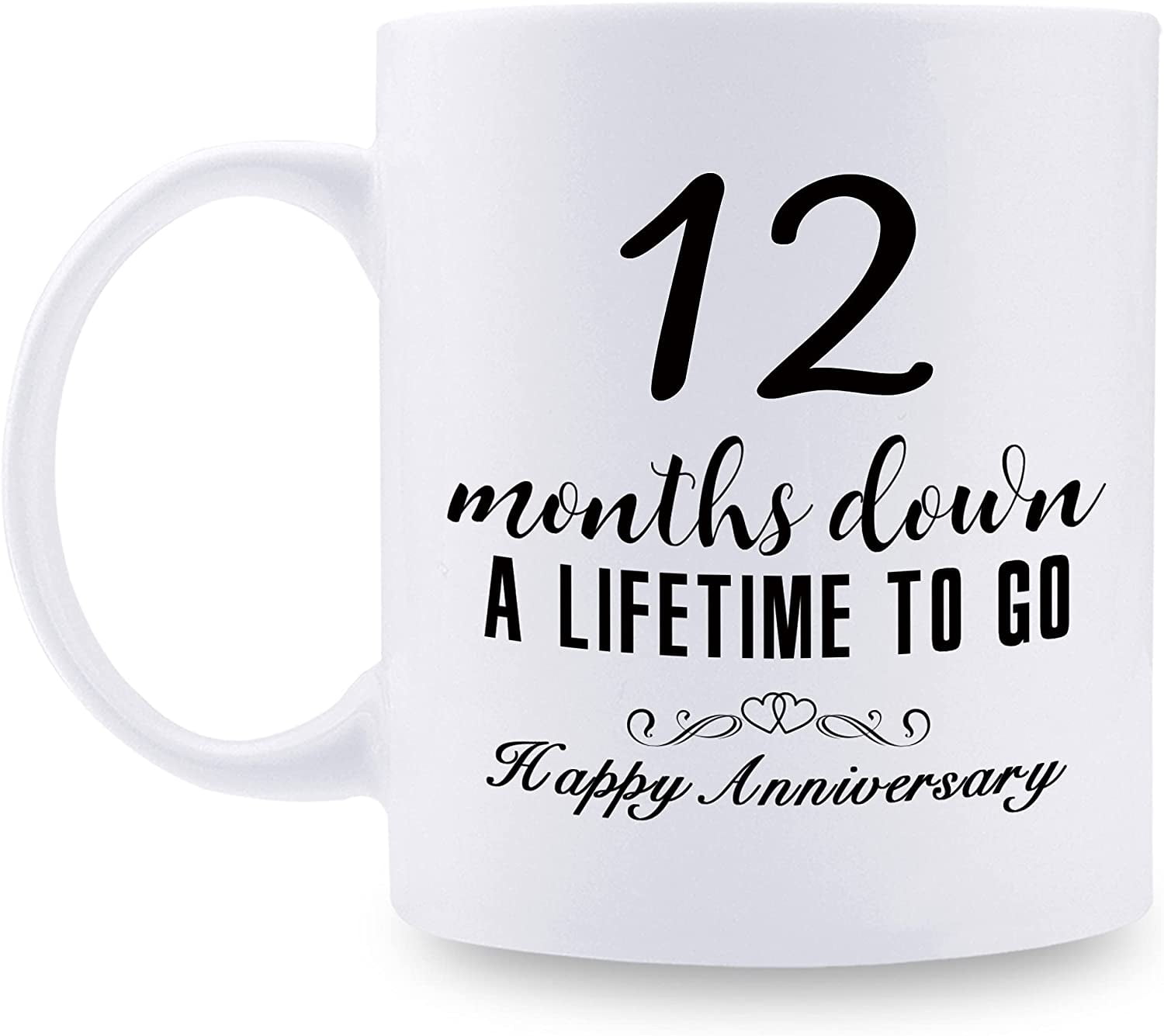 12 Month Anniversary Mugs for Girlfriend Boyfriend - Twelve Month ...