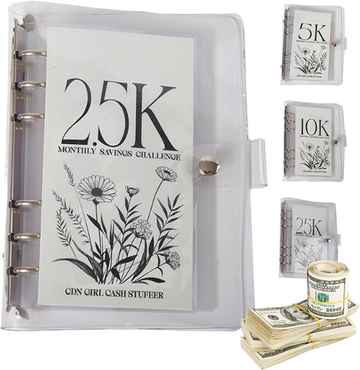 12-Month Envelopes Money Saving Challenge Binder, 10000 Savings Challenge Book, 5k 10k Dollars ...