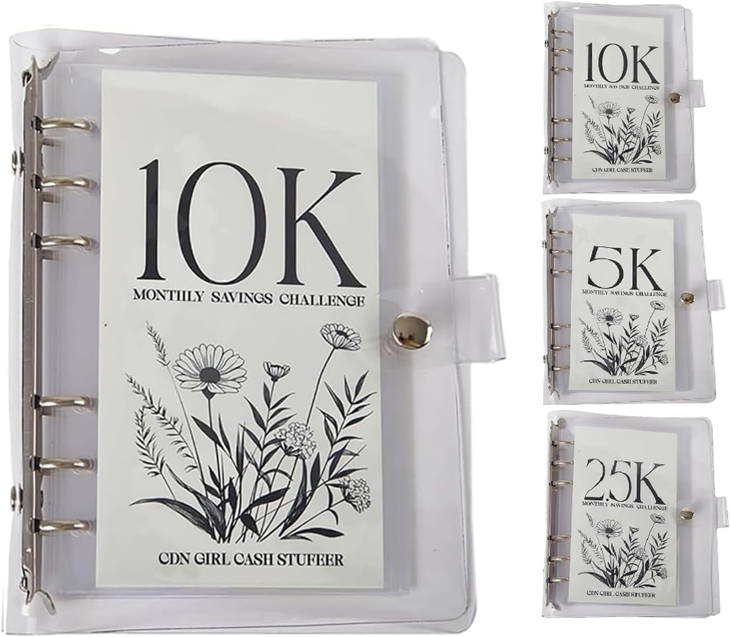 12-Month Envelopes Money Saving Challenge Binder,2025 New Loose Leaf Money Saving Planner ...