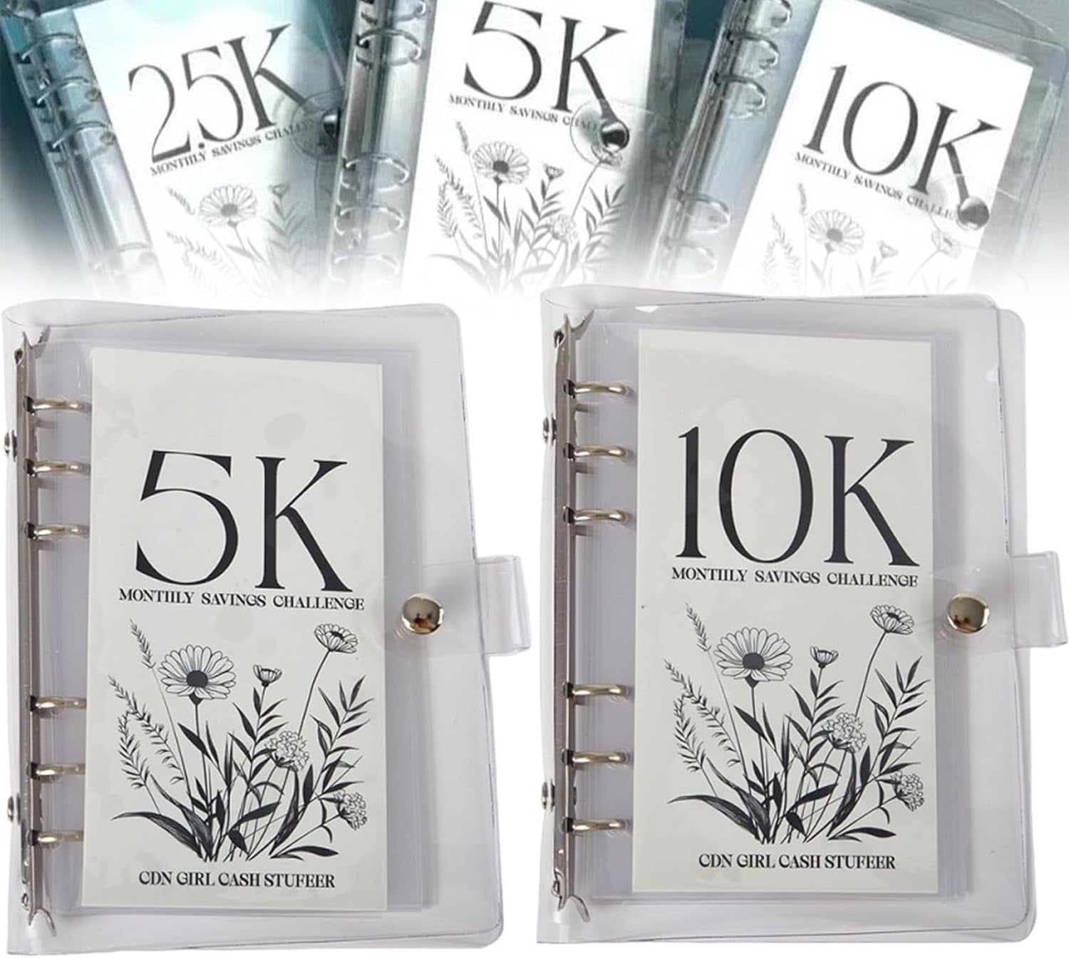 12-Month Envelopes Money Saving Challenge Binder, 2025 New Loose Leaf ...