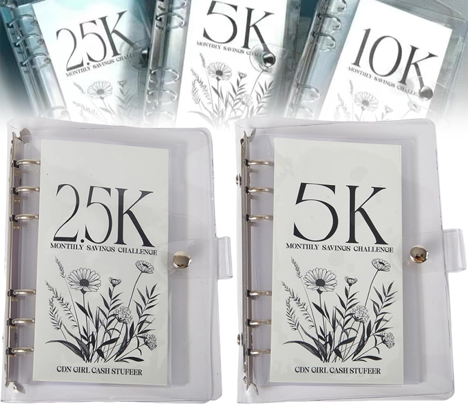 12-Month Envelopes Money Saving Challenge Binder, 2025 New Loose Leaf ...