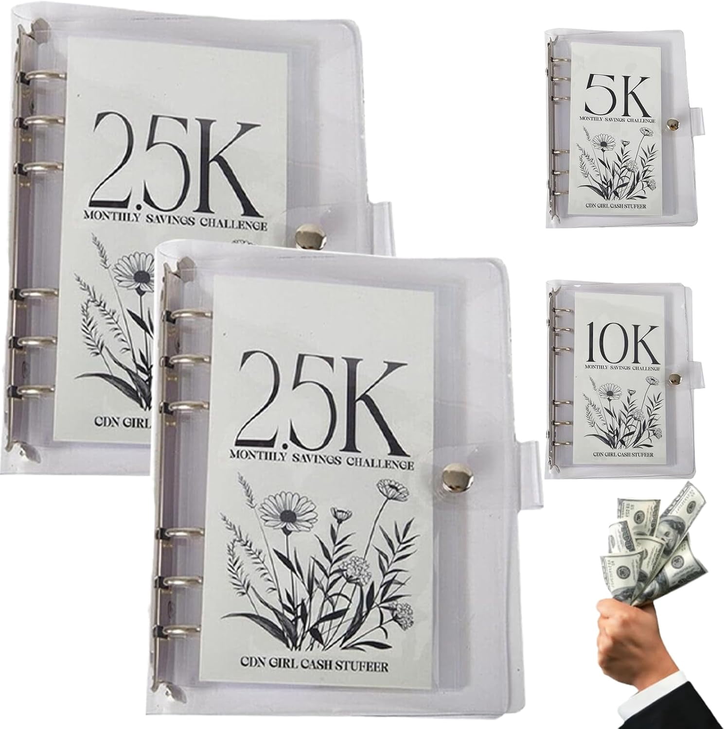 12-Month Envelopes Money Saving Challenge Binder, Budget Binder With ...