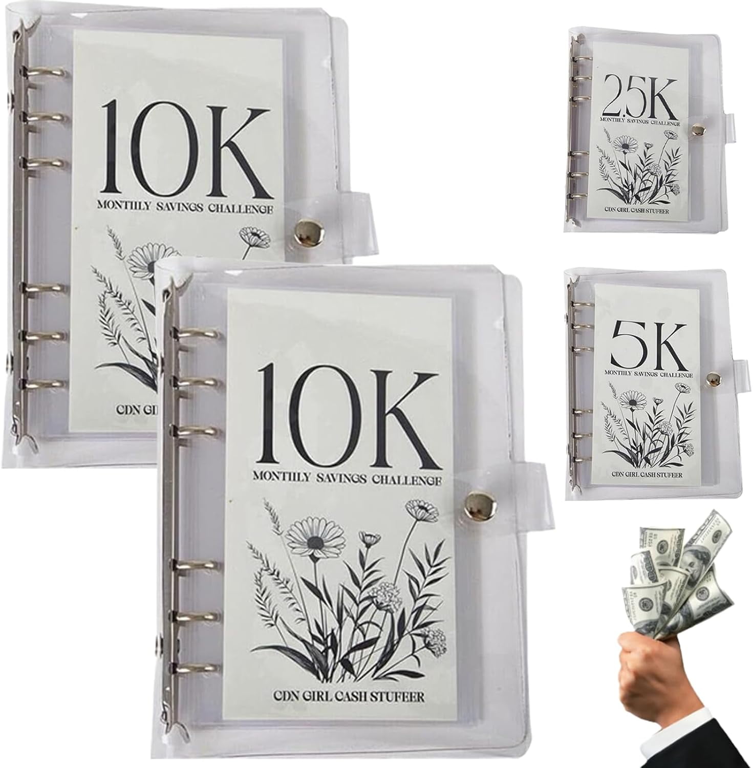 12-Month Envelopes Money Saving Challenge Binder, Budget Binder With ...