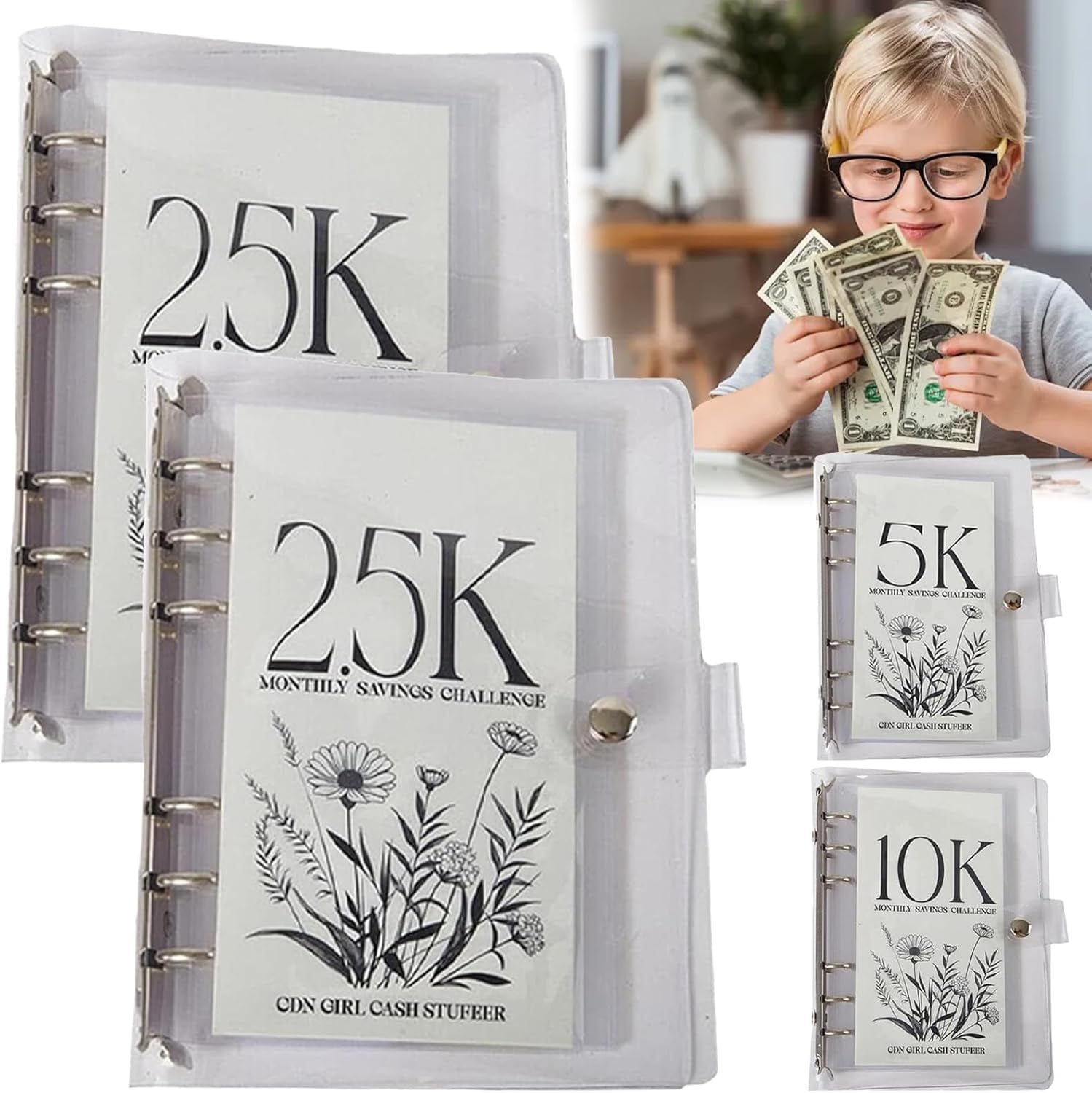 12-Month Envelopes Money Saving Challenge Binder, Budget Binder With ...