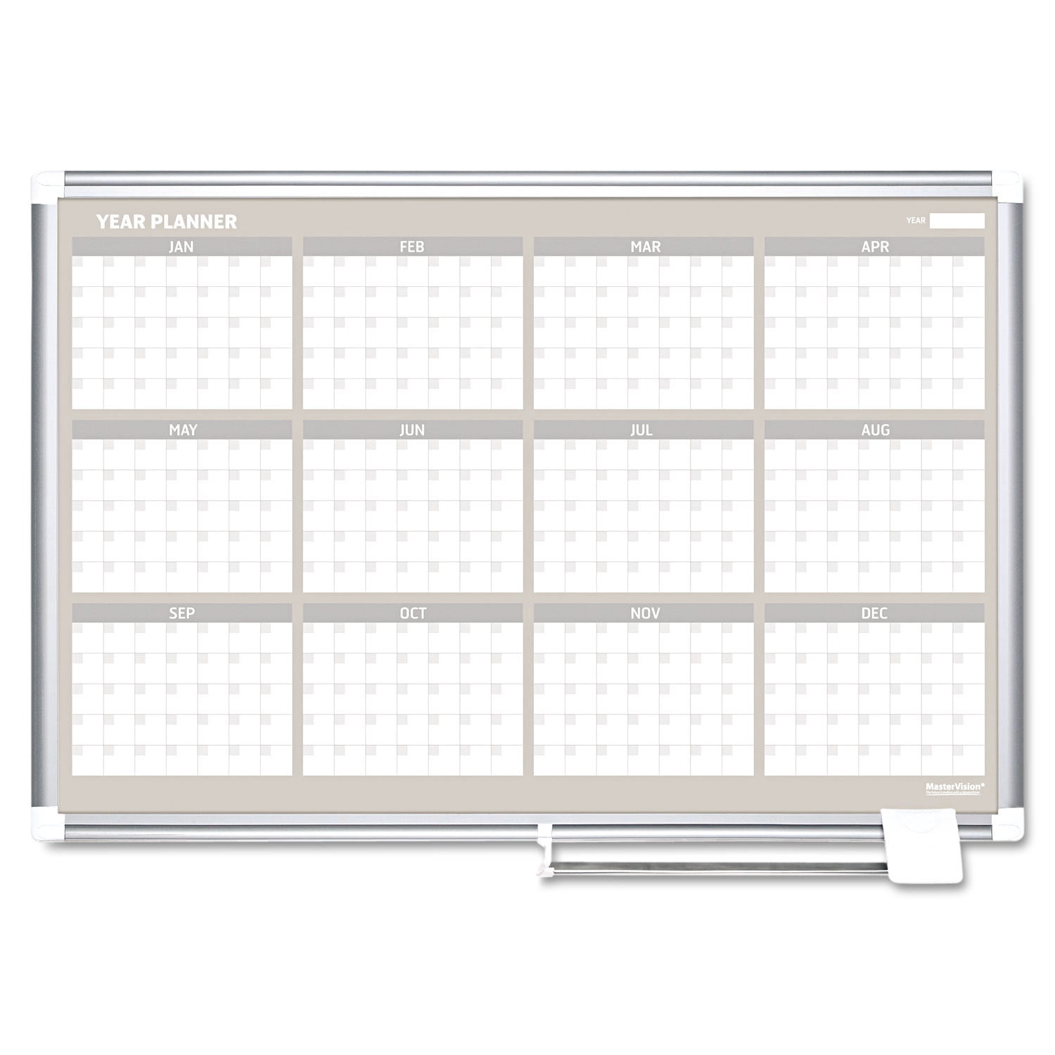 12 Month Year Planner, 36x24, Aluminum Frame - Walmart Business Supplies