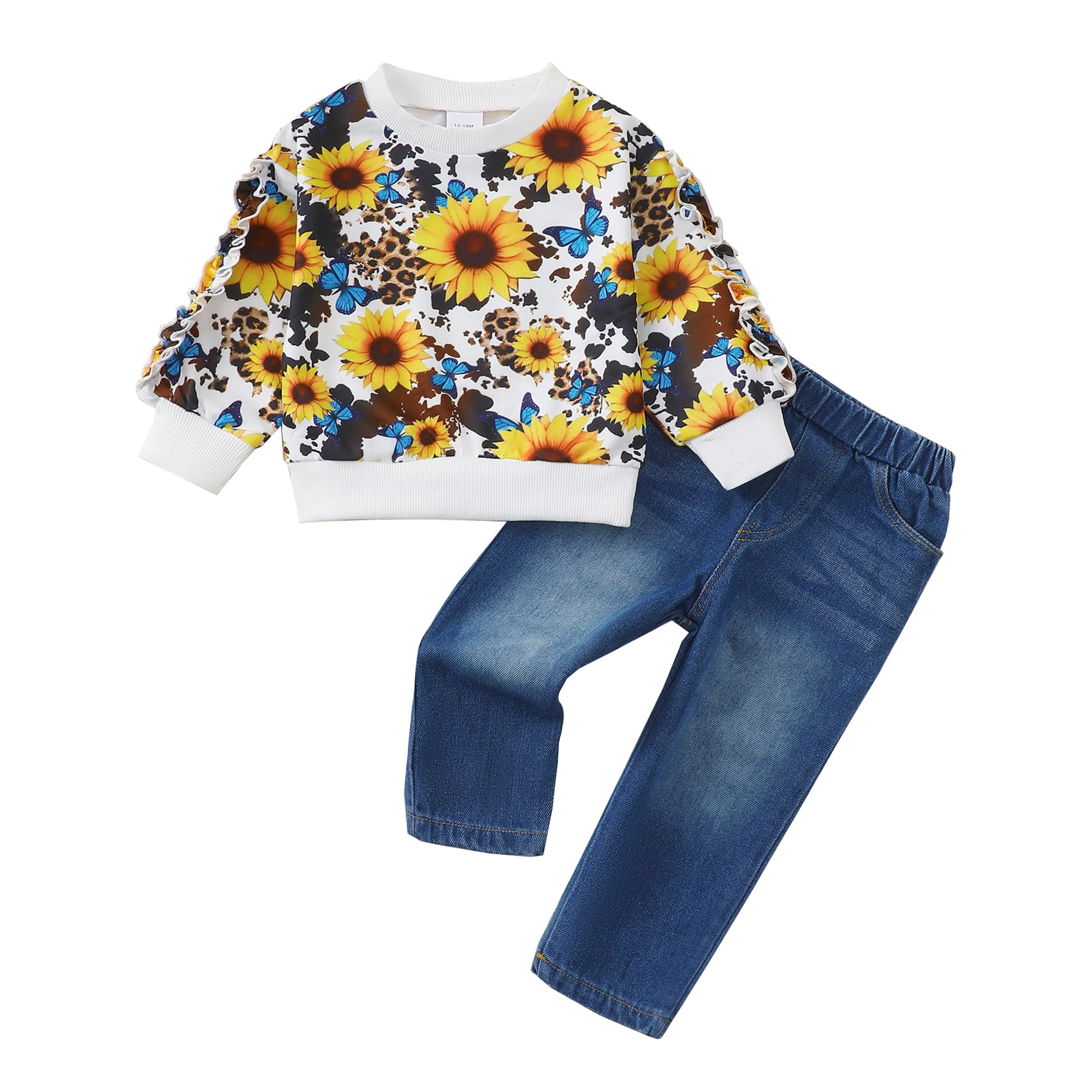 12 Months Baby Girls Clothes 18 Months Girls 2PCS Denim Outfits Set ...