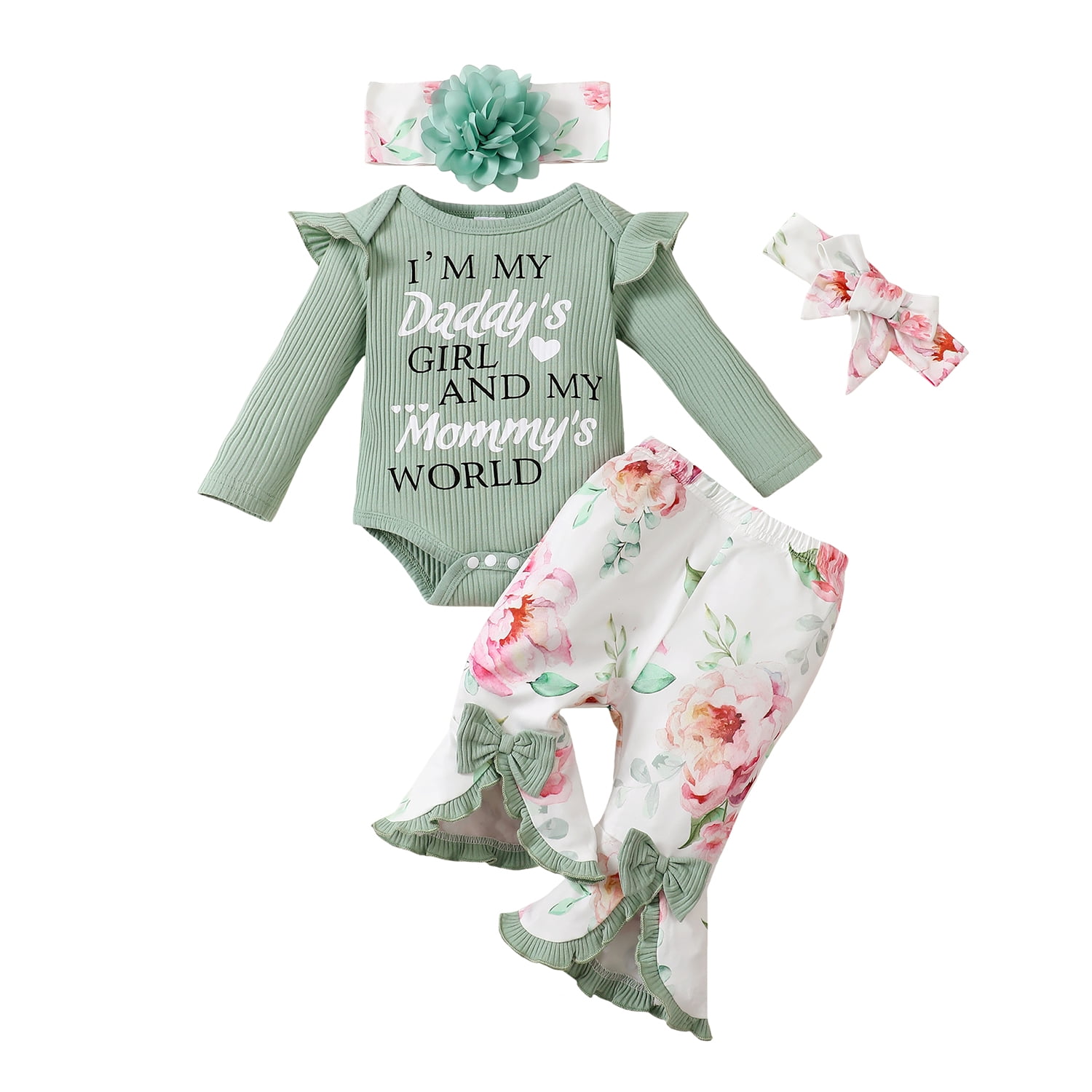 12 Months Baby Girls Clothes 18 Months Girls 4PCS Outfits Set Letter ...
