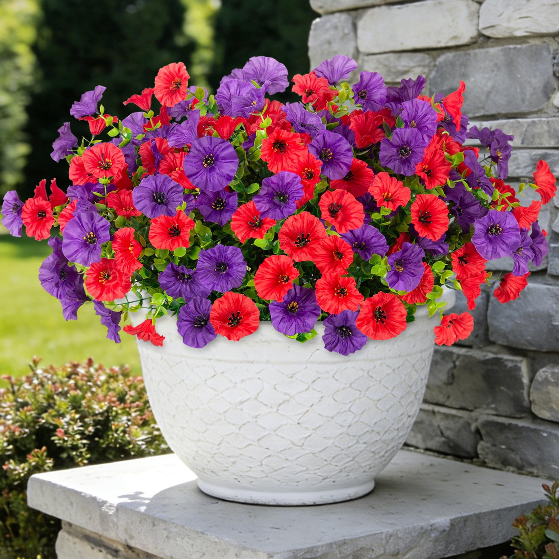 12 Morning Glory Artificial Flowers For Outdoor Decoration Uv Resistant ...