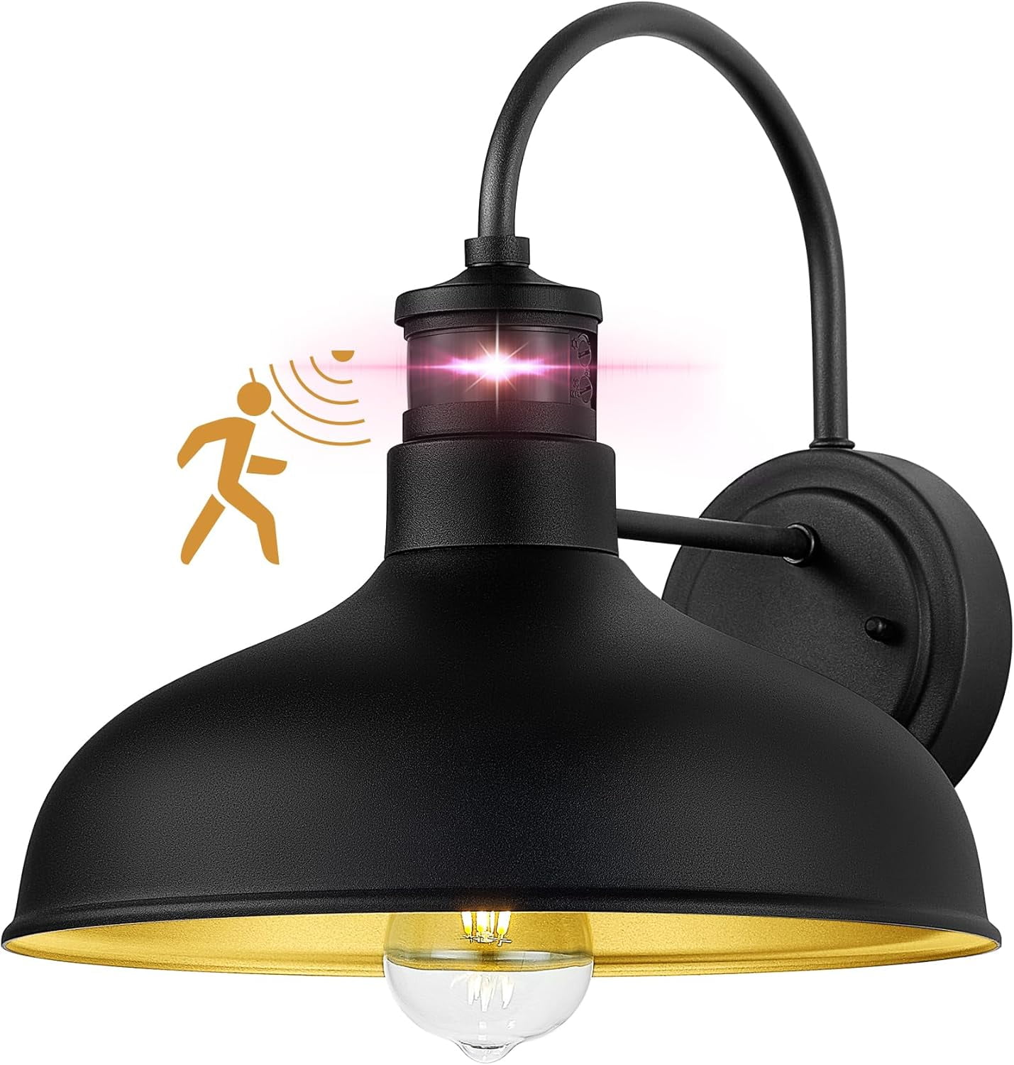 12" Motion Sensor Outdoor Light Fixture, Dusk to Dawn Wall Light ...