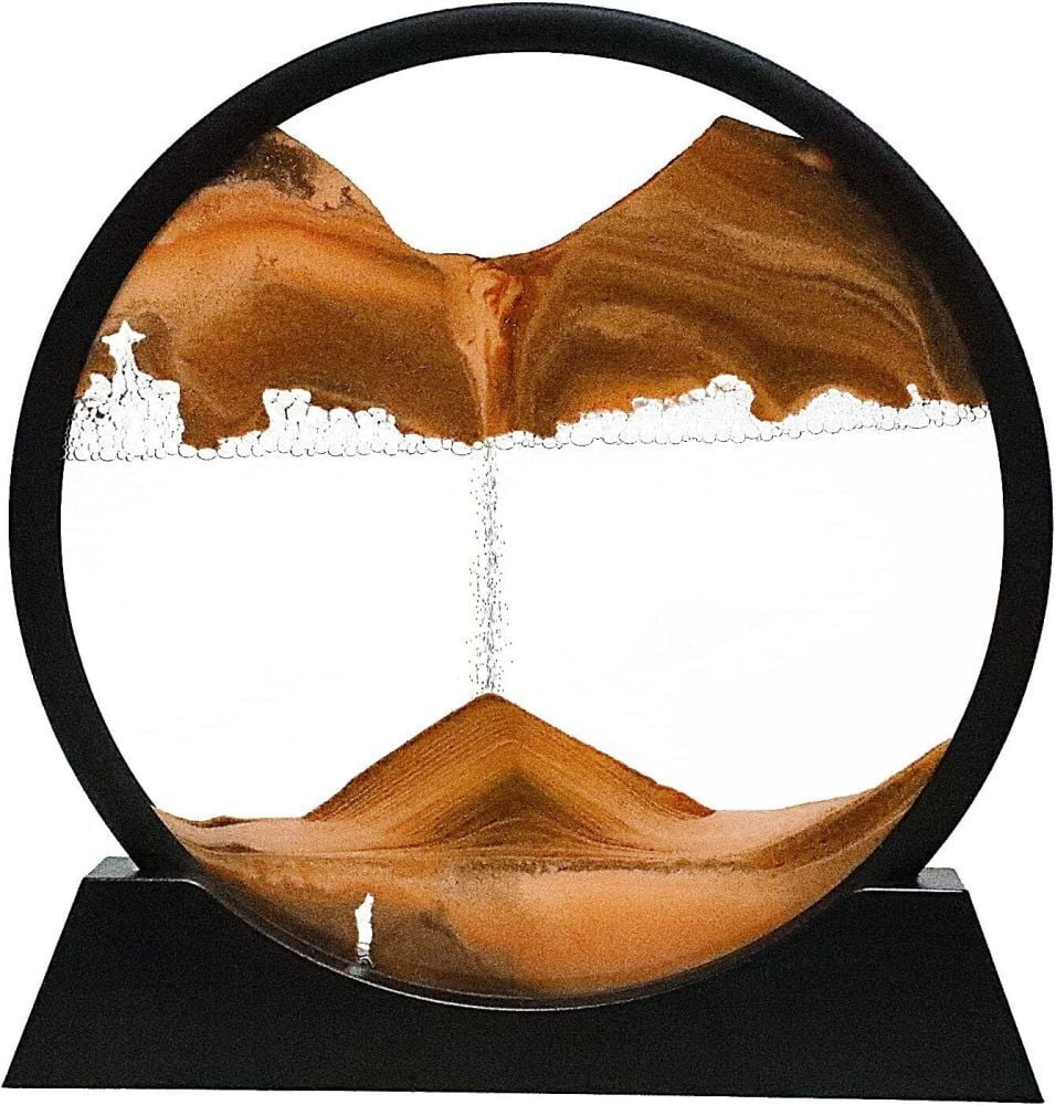 12" Moving 3D Sand Art Picture Round Glass Hourglass Deep Sea Home ...