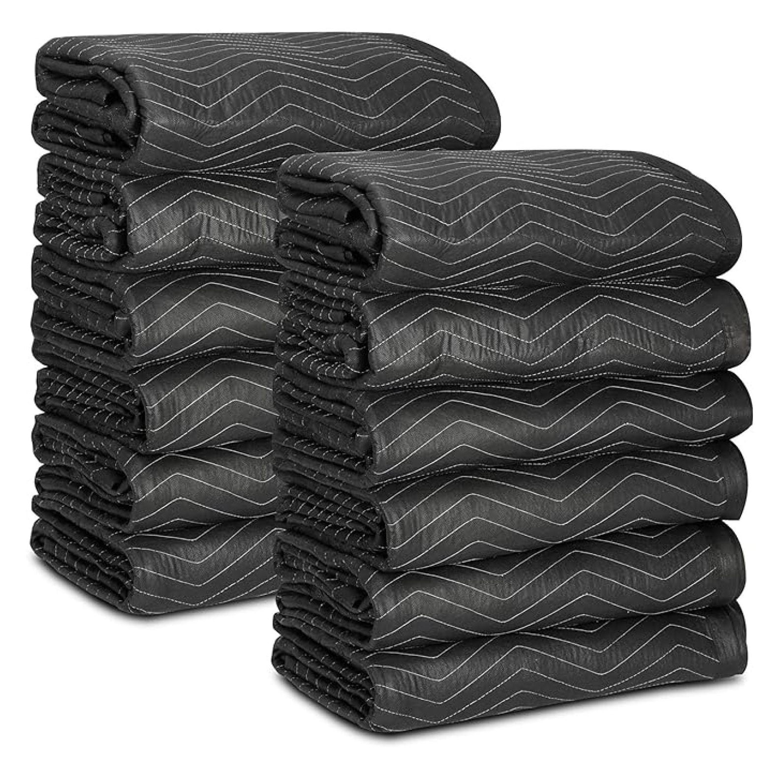 12 Moving Packing Blankets 80 x 72 Inches (65 lb/Dozen) Heavy Duty ...