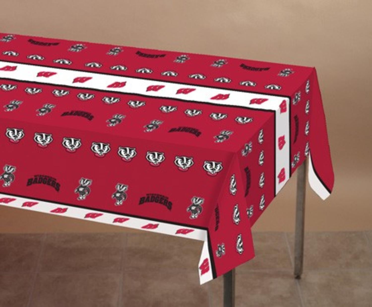 12 NCAA Wisconsin Badgers Plastic Tailgating Banquet Table Cloths - 54 ...