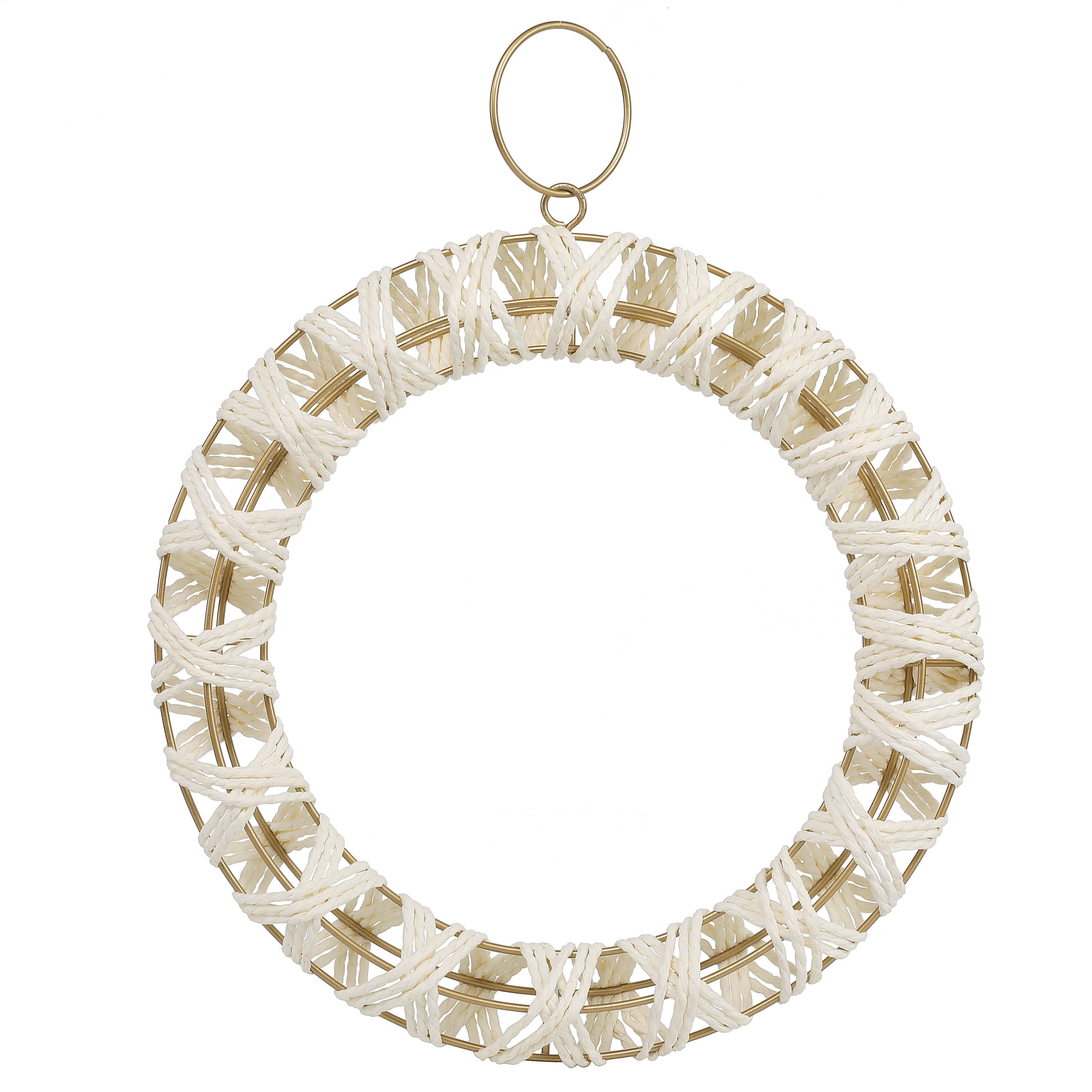12" Natural Wrapped Paper & Metal Wreath Frame by Ashland® - Spring ...