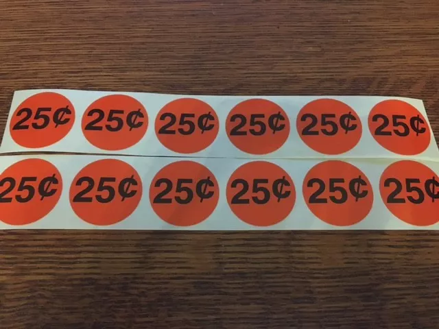 12 New 25 Cent Vending Price Sticker For Gumball Candy Toy Bulk Vending ...
