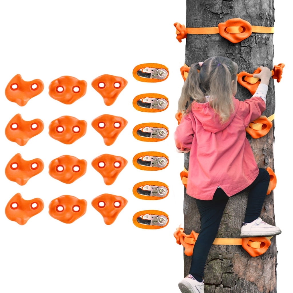12 Ninja Tree Climbing Holds for Kids Climber, Tree Climbing Kit with 6 ...