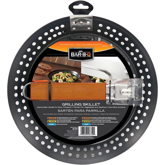 12" Non-Stick Grilling Skillet, Lar Strainer with Removable Handle For ...
