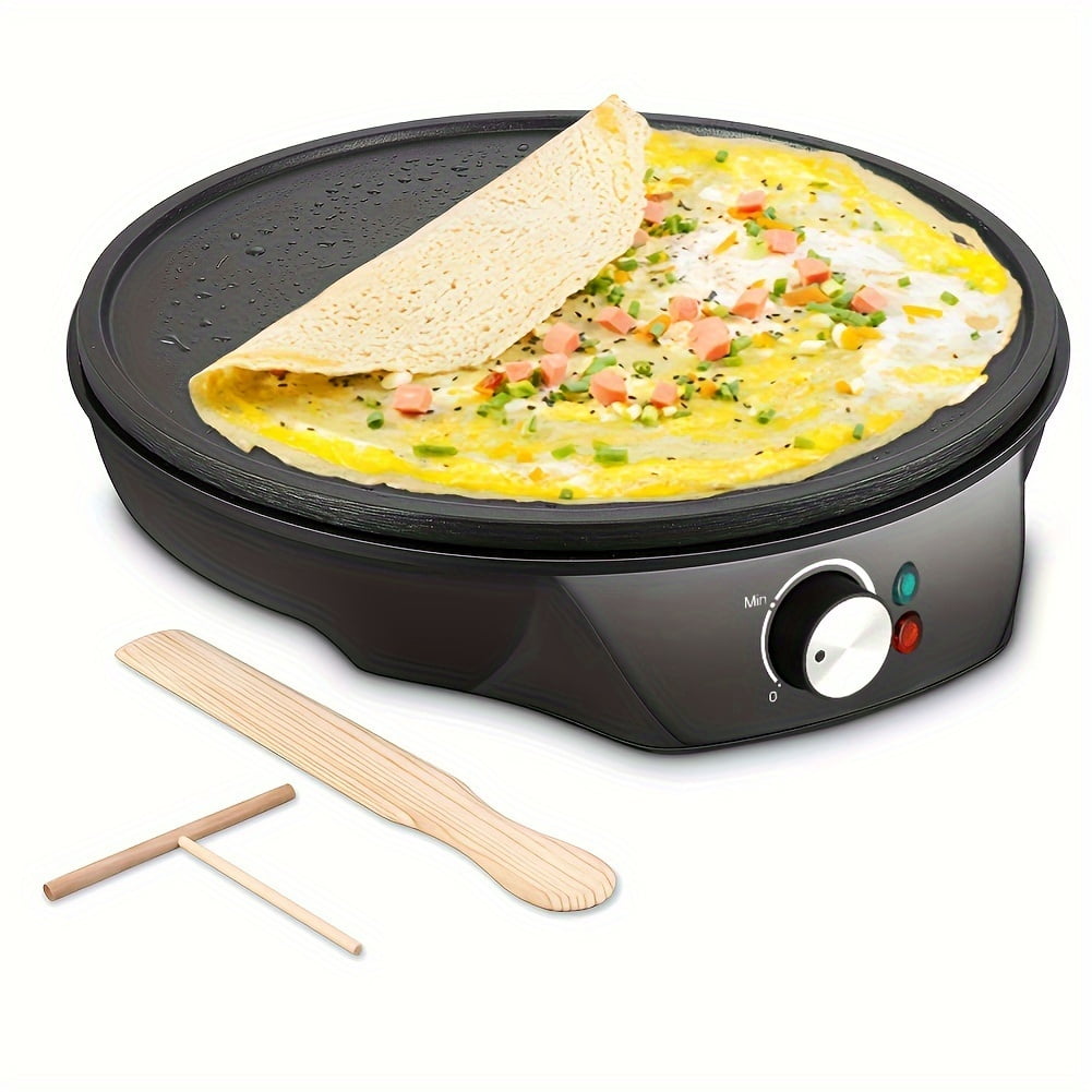 12" Nonstick Electric Crepe & Pancake Maker with Spreader & Spatula ...