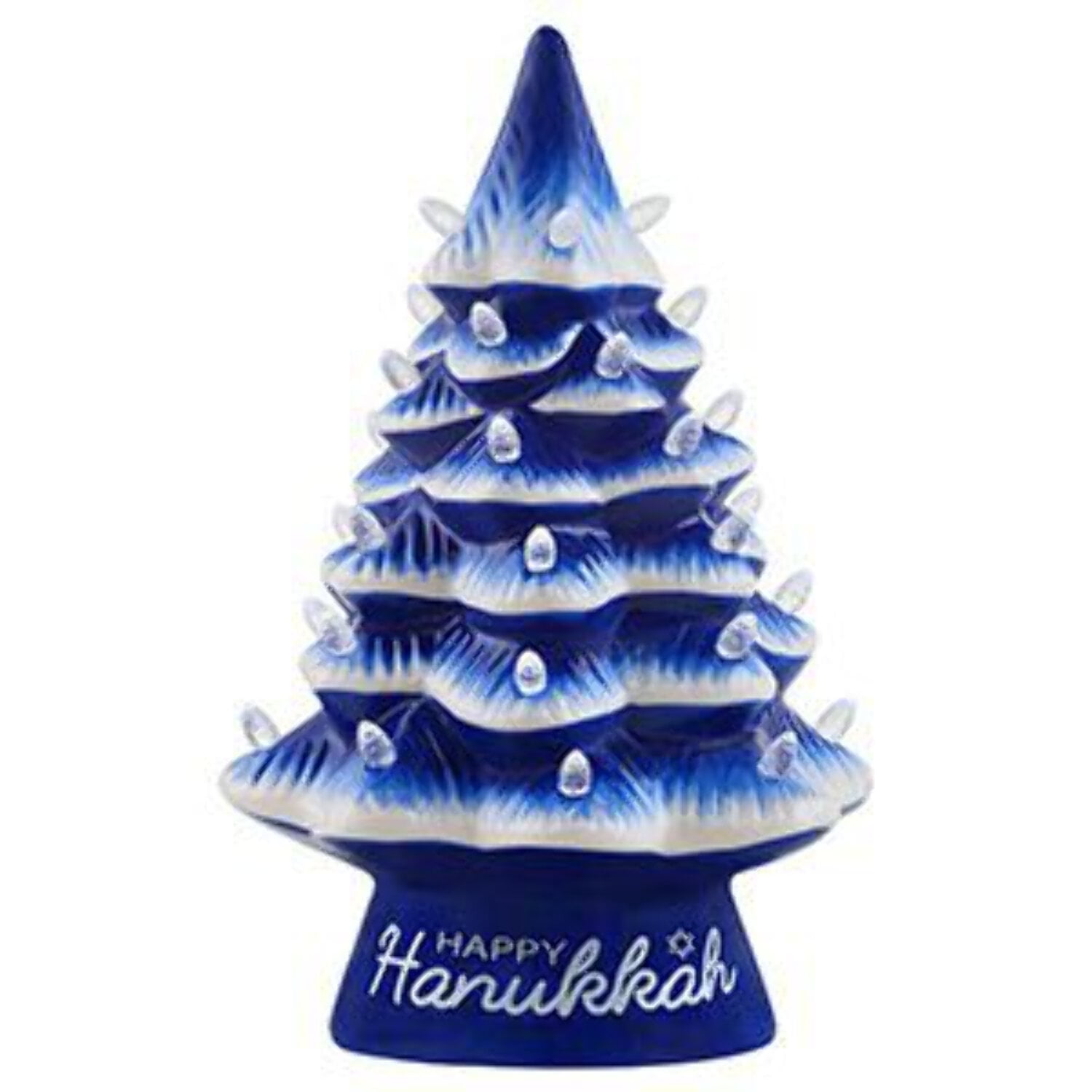 Mr. Hanukkah 12" LED Light-Up Ceramic Tabletop Happy Hanukkah Tree ...