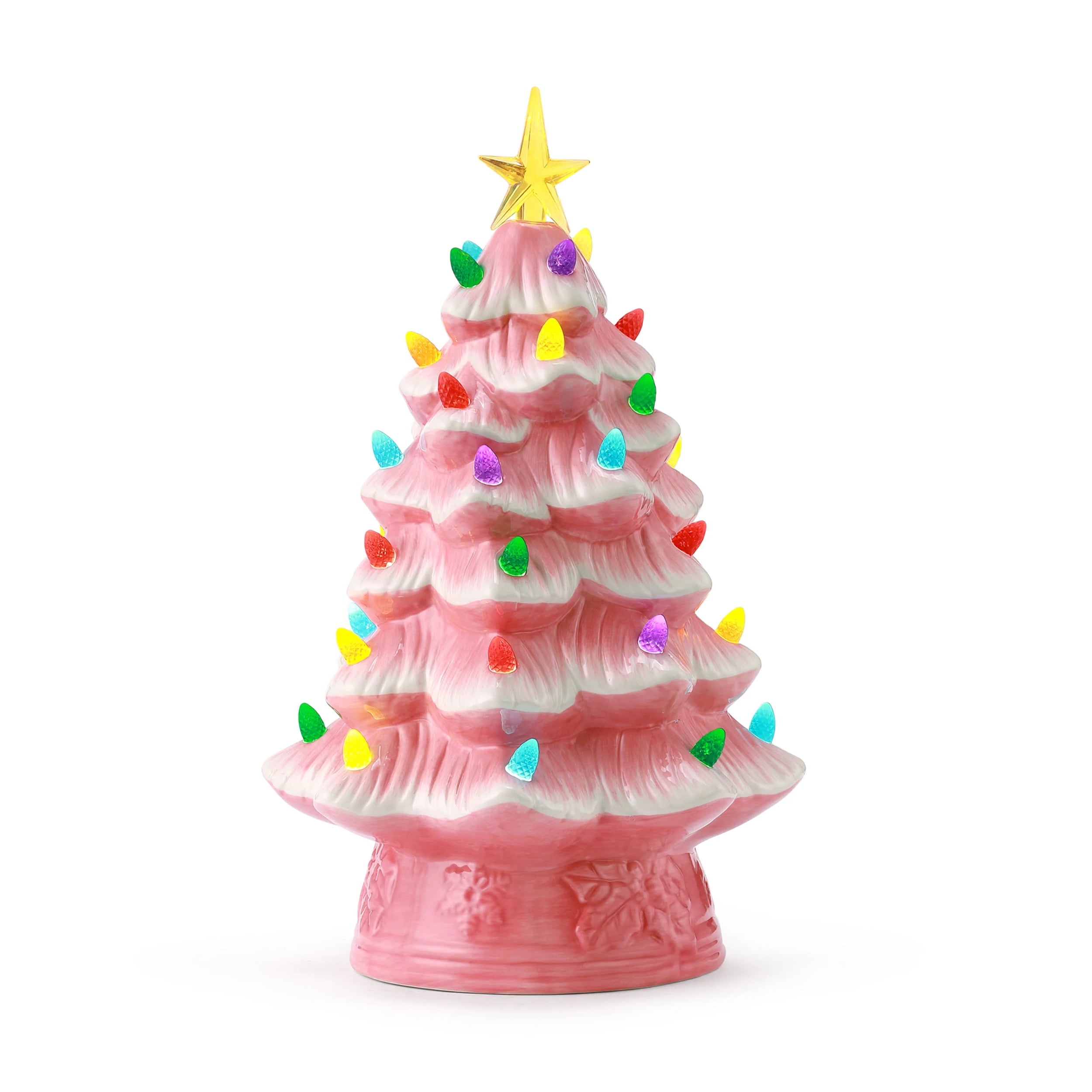 12" Nostalgic Ceramic Tree - Pink - Walmart.com