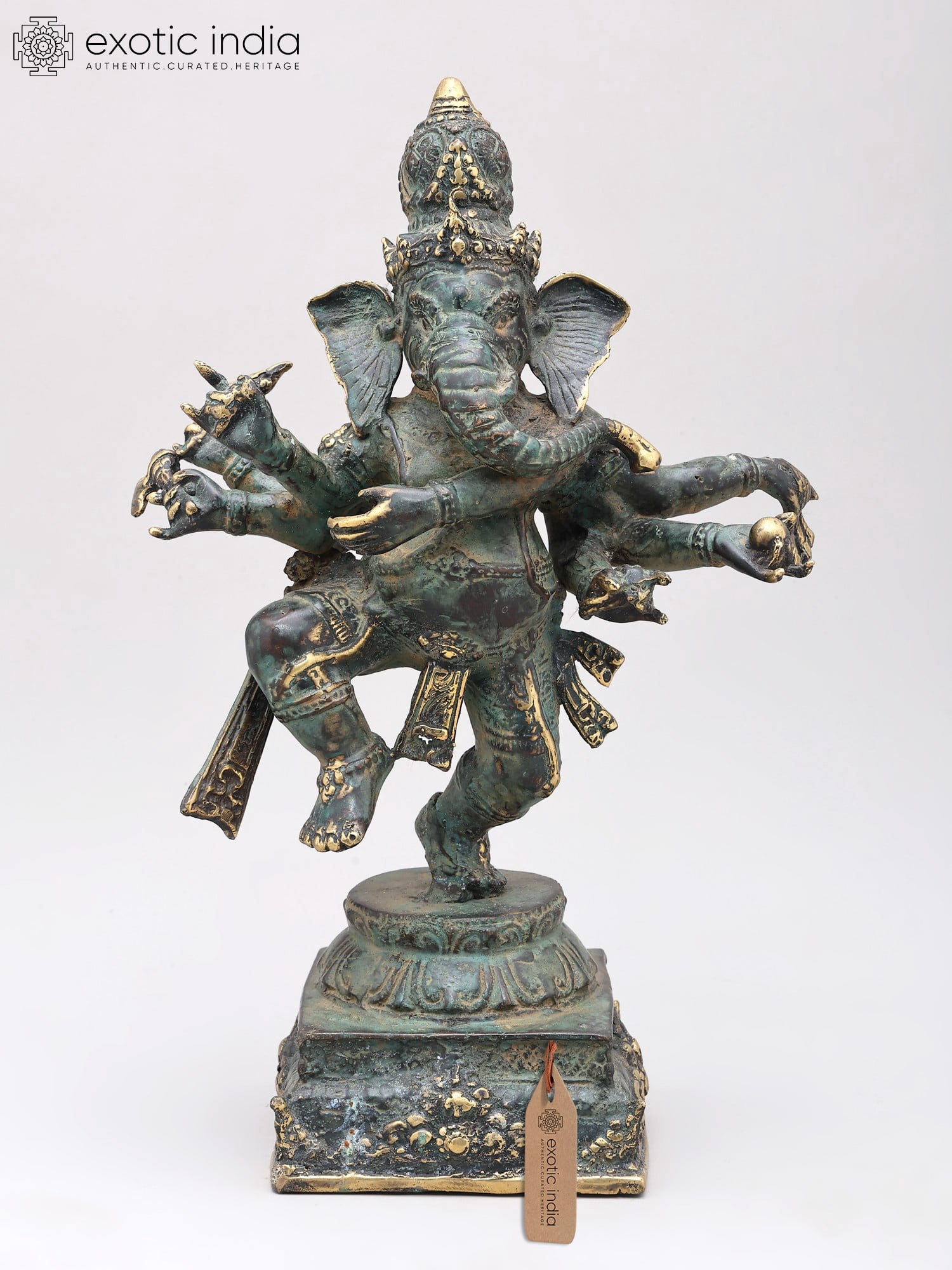 12" Nritya Ganesha | Brass Statue - Walmart.com