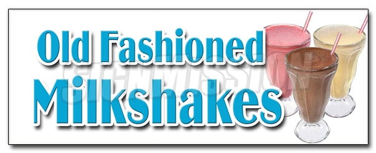 12" OLD FASHIONED MILKSHAKES DECAL sticker malts thick ice cream soda ...