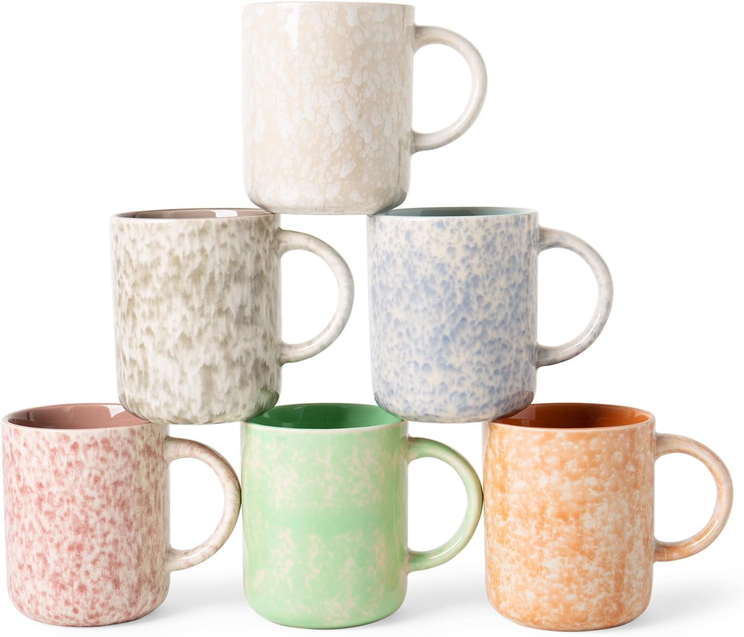 12 OZ Coffee Mugs Set of 4, Ceramic Coffee Mugs,Modern Coffee Mugs Set ...