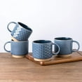 12 OZ Stackable Coffee Mugs, Ceramic Coffee Mugs with Texture Patterns for Man,Woman,Dad,Mom ...