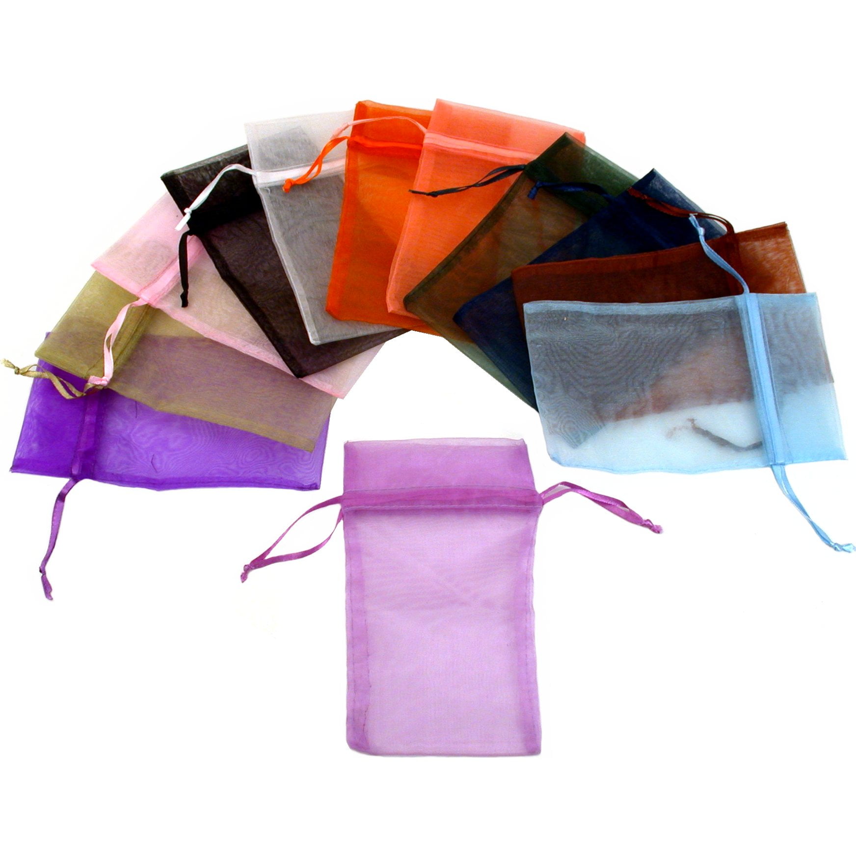12 Organza Drawstring Pouches Gift Bags Assorted Colors 4x5" - Walmart.com