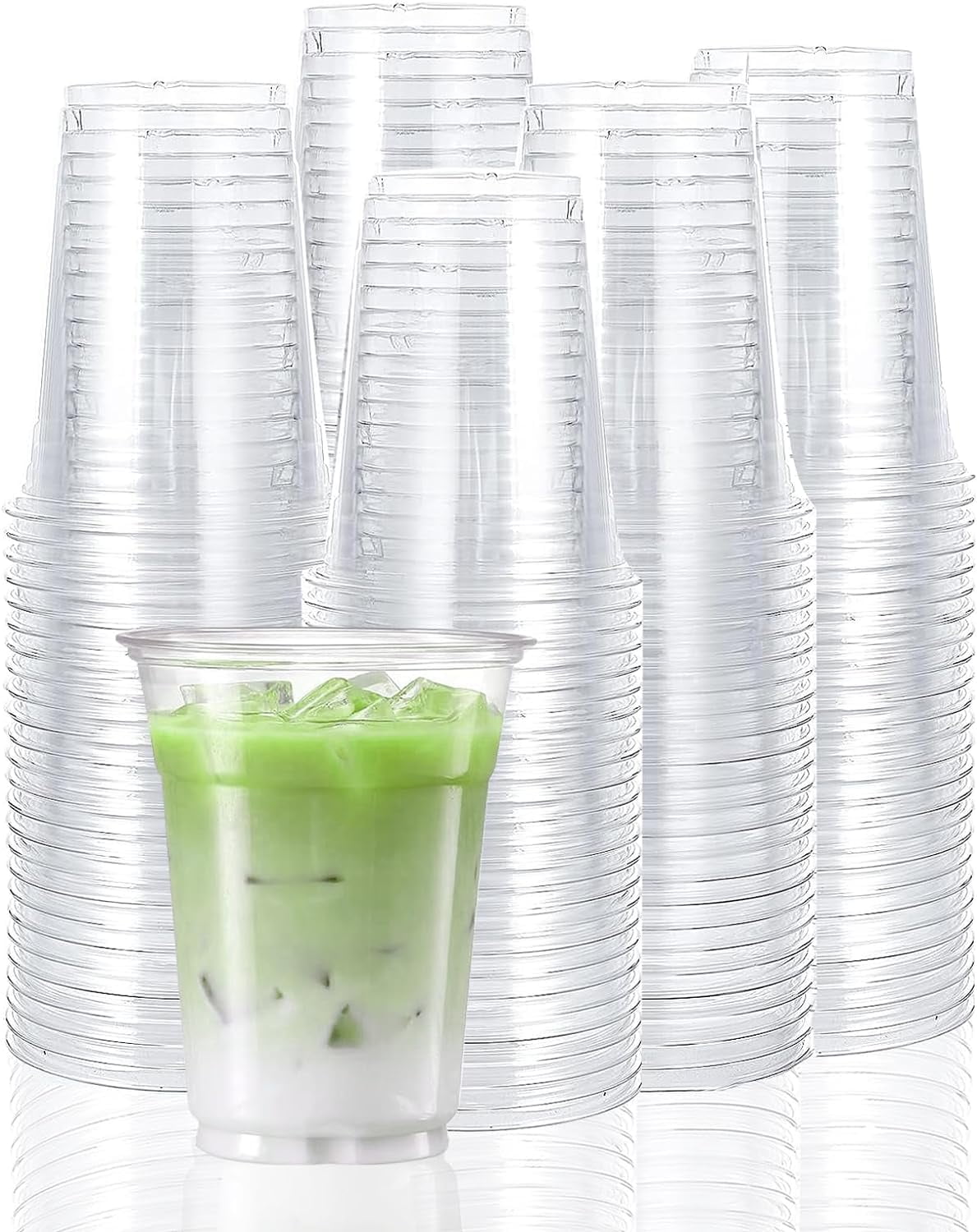 12 Ounce - 100 Count Plastic Cups for Cold Drink, Disposable Coffee ...