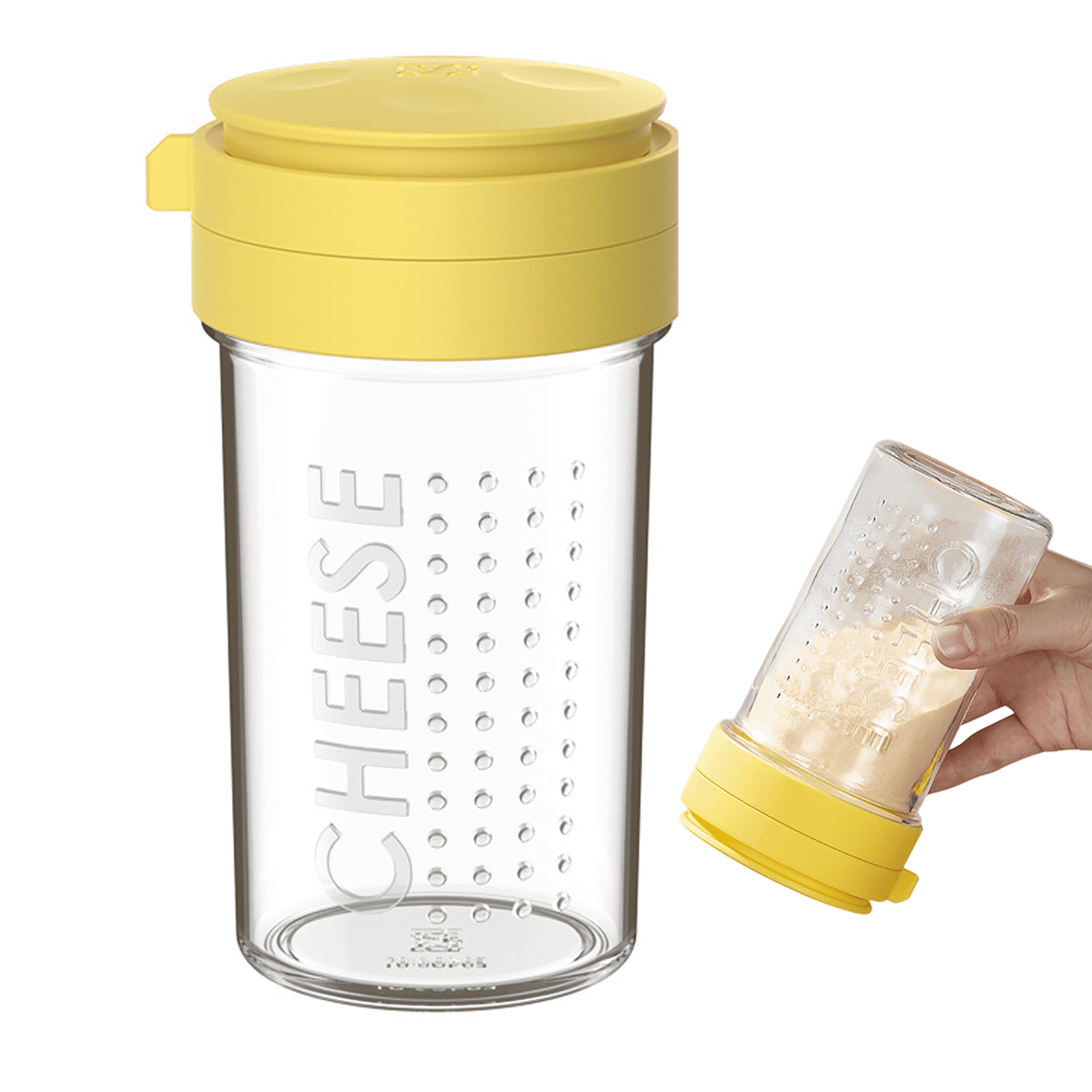 12-Ounces Parmesan Cheese Shaker with Airtight Lid, Glass Spices Shaker ...
