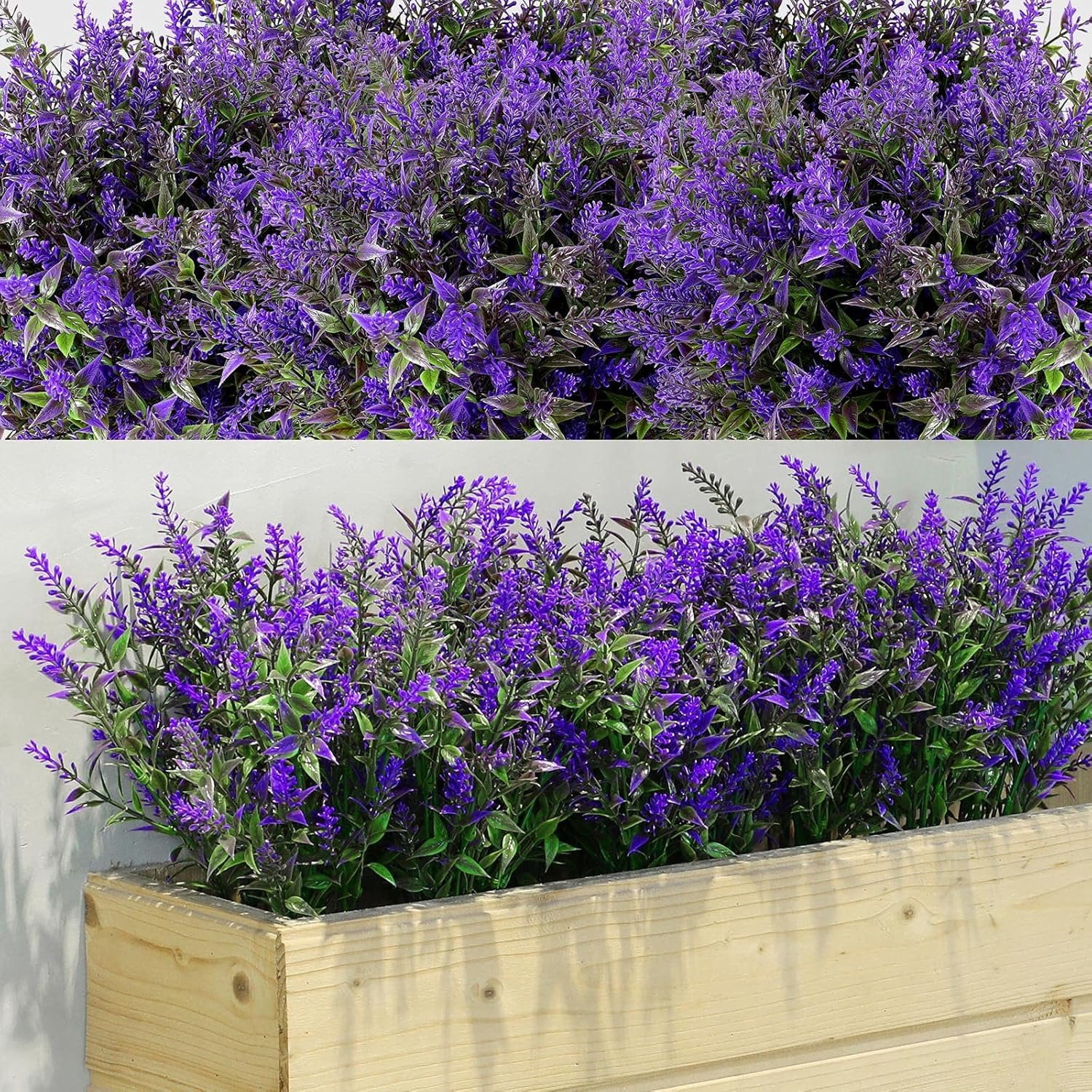 12 Outdoor Artificial Lavender Bushes Faux Greenery for Table ...