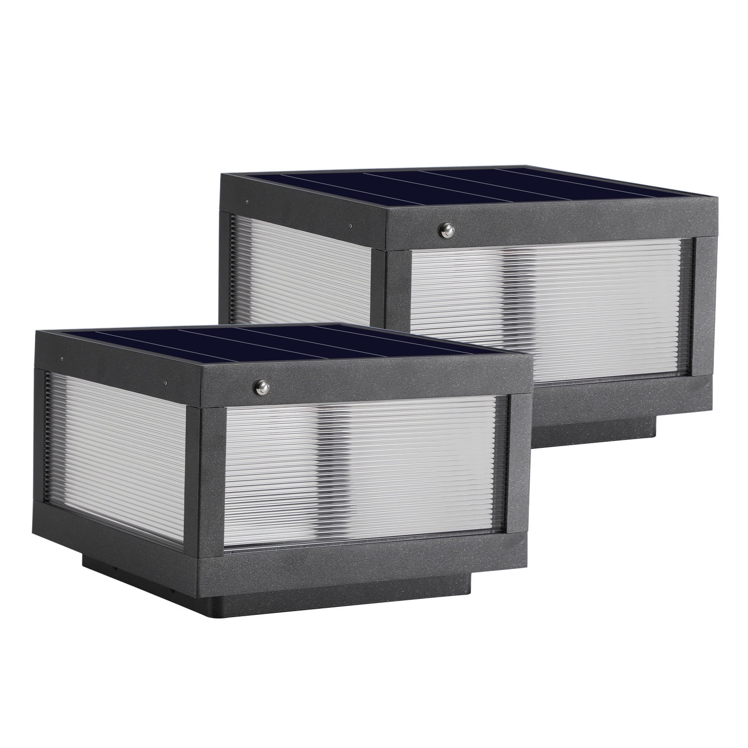 12" Outdoor Black Solar Post Cap Light - Auto On/Off(2-Park) - Walmart.com