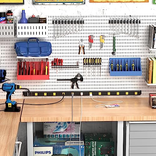 12 Outlet Heavy Duty Workshop Metal Long Power Strip Surge Protector ...
