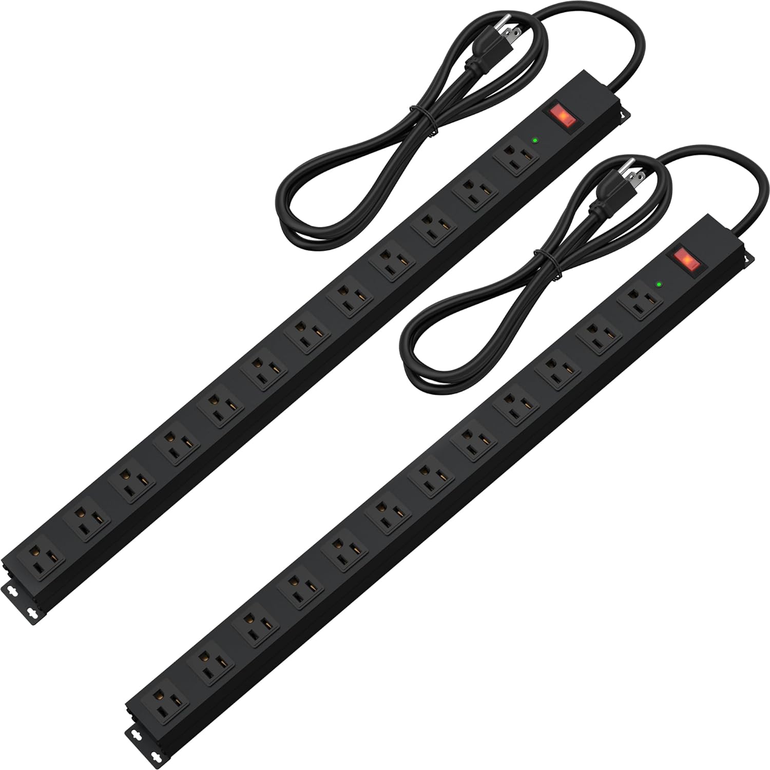 12 Outlet Long Power Strip Surge Protector with 2100 Joules, 6FT Power ...