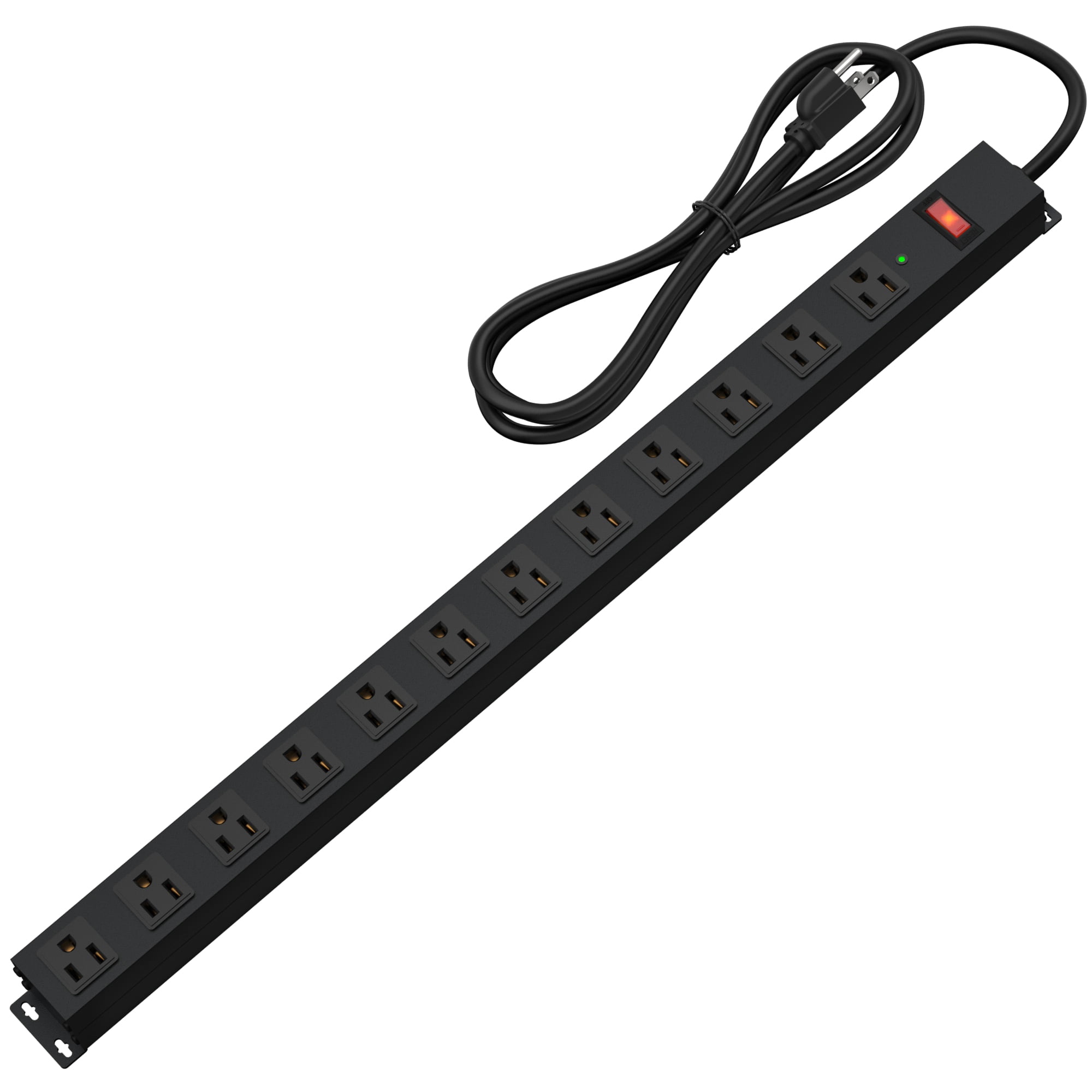 12 Outlet Long Power Strip Surge Protector with 2100Joules, 6FT Power ...