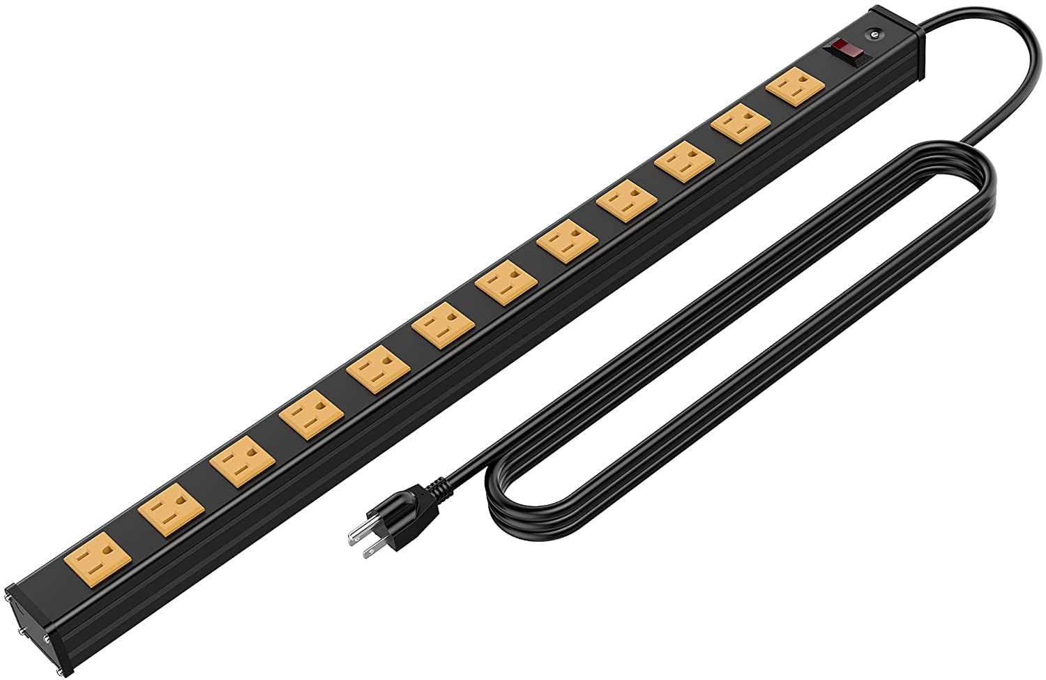 12 Outlets Heavy Duty Metal Socket Power Strip,Oviitech 6-Foot Long ...