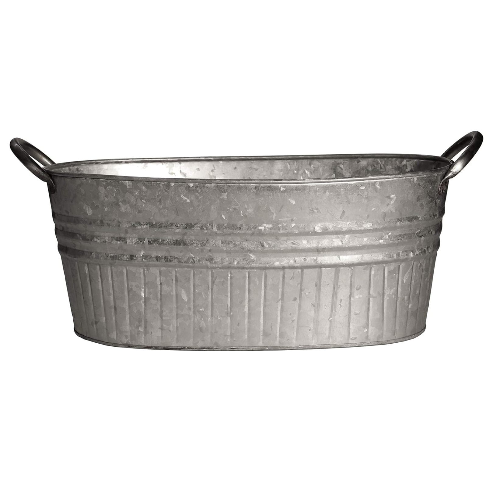 12" Oval Tub Tapered w/handles - Galvanized - Walmart.com