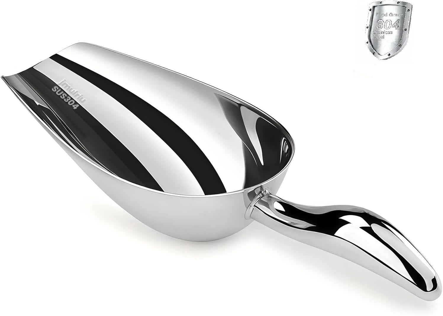 12 Oz 304 Stainless Steel Ice Scoop for Freezer & Ice Machine – Heavy ...