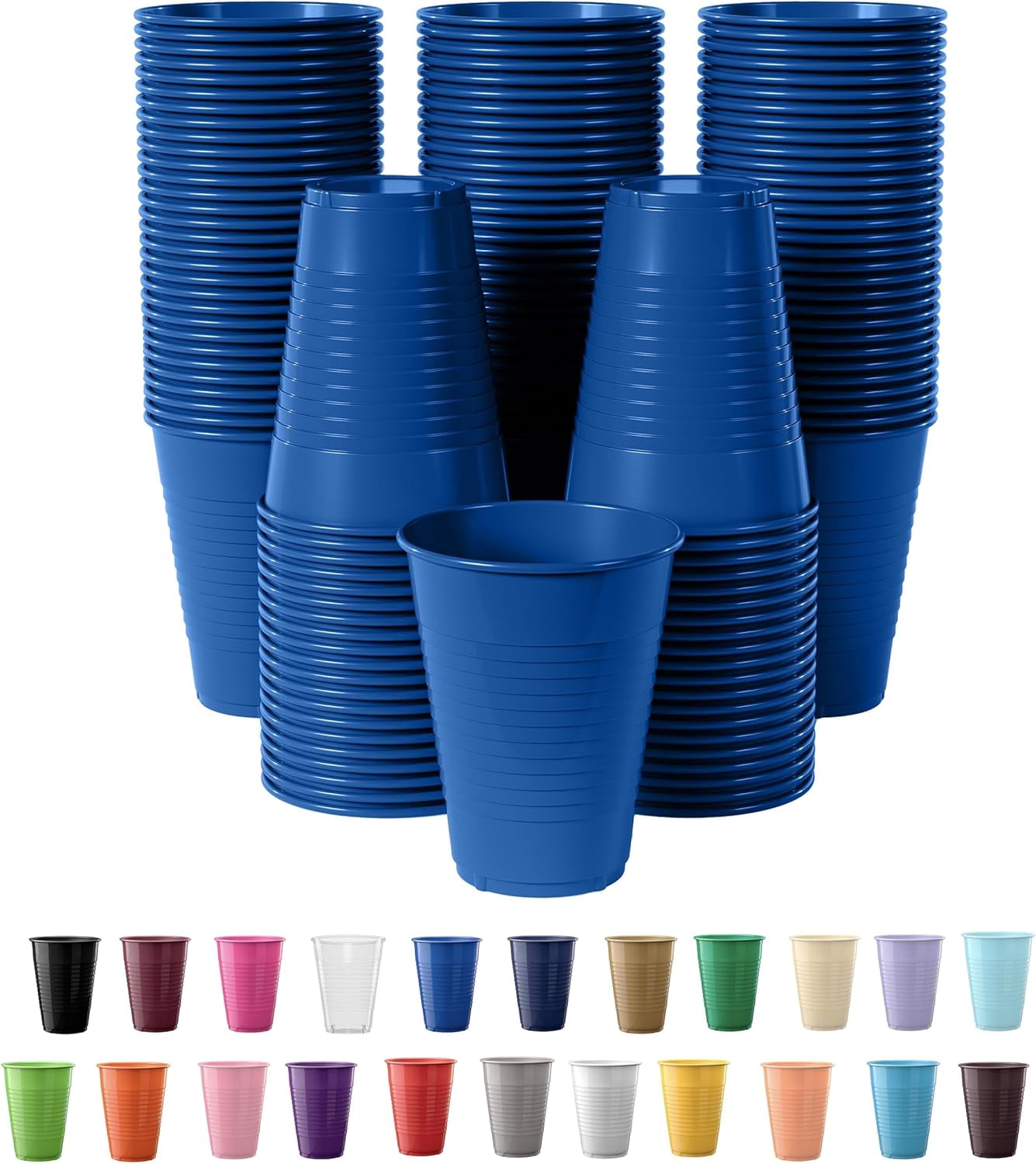 12 Oz Blue Plastic Cups 50 Pack | Disposable Party Cups for Events ...