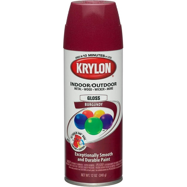 12 Oz Burgundy Indoor and Outdoor Spray Paint Gloss [Set of 6 ...