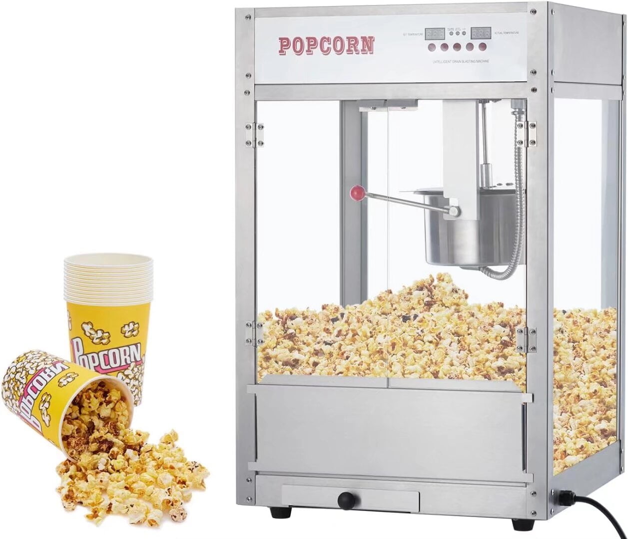 12 Oz Commercial Popcorn Machine, Theater Style Popper, Countertop ...